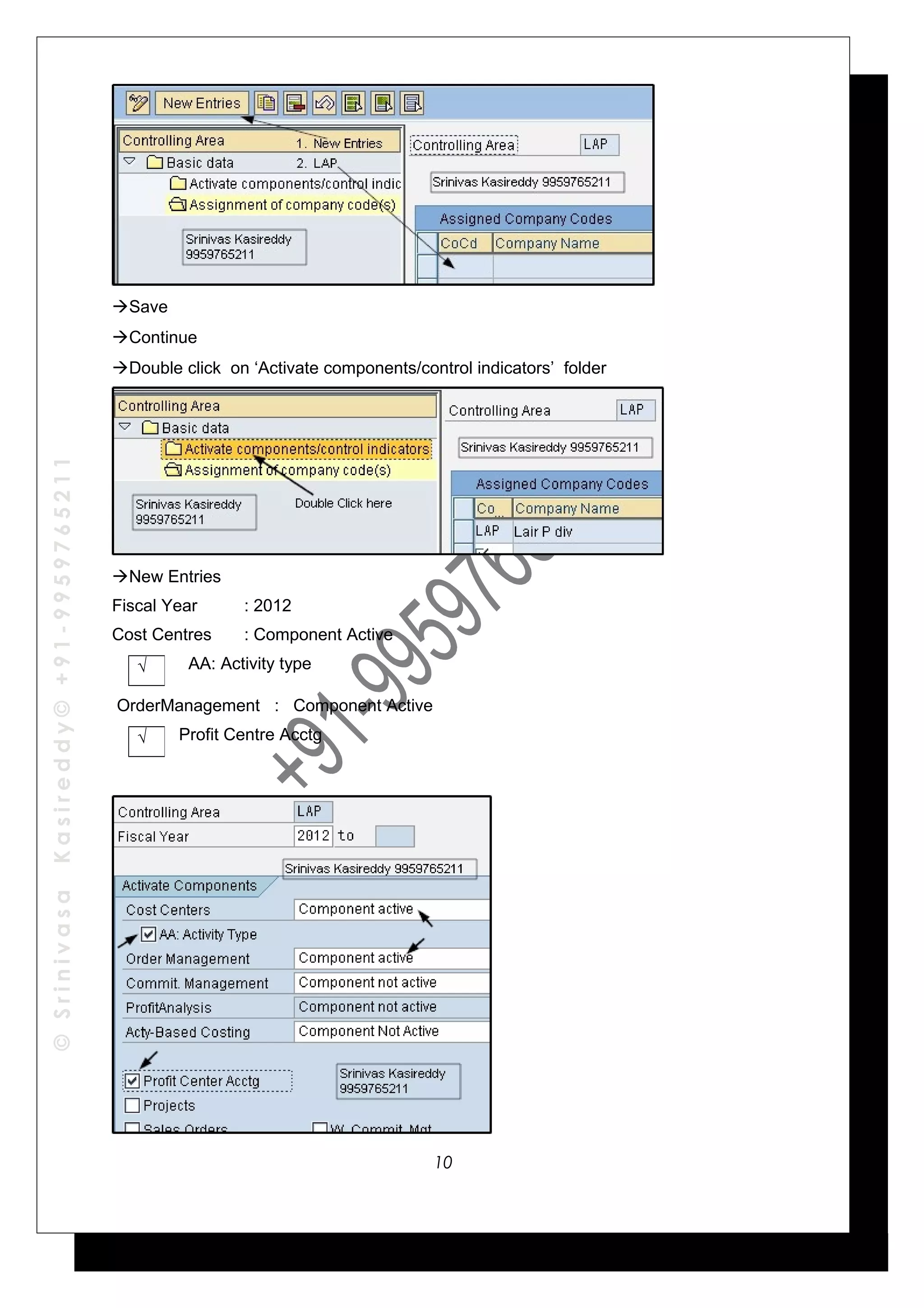 SAP CO step by step config guide & user manual part 1 | DOC