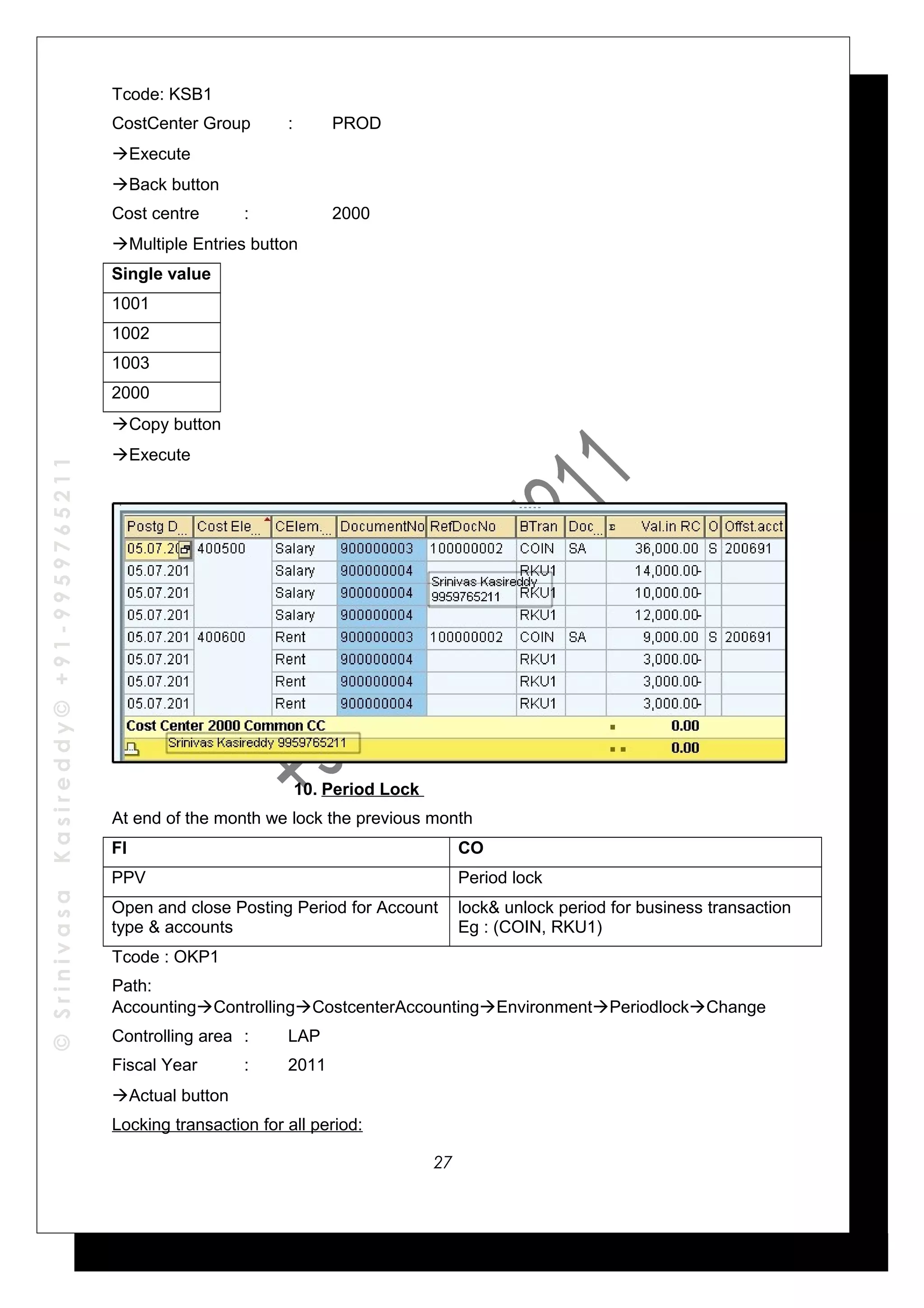 SAP CO step by step config guide & user manual part 1 | DOC