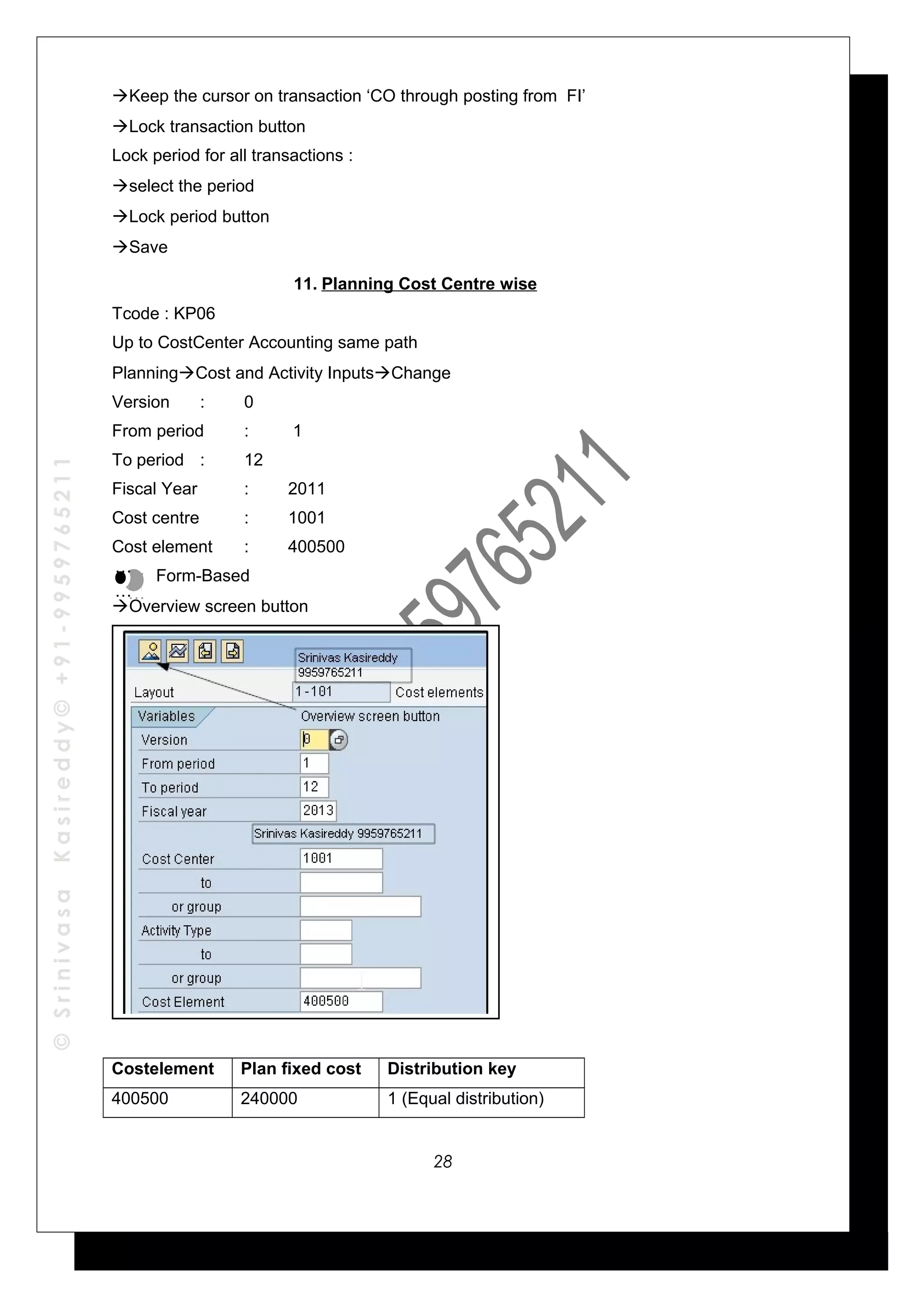 SAP CO step by step config guide & user manual part 1 | DOC