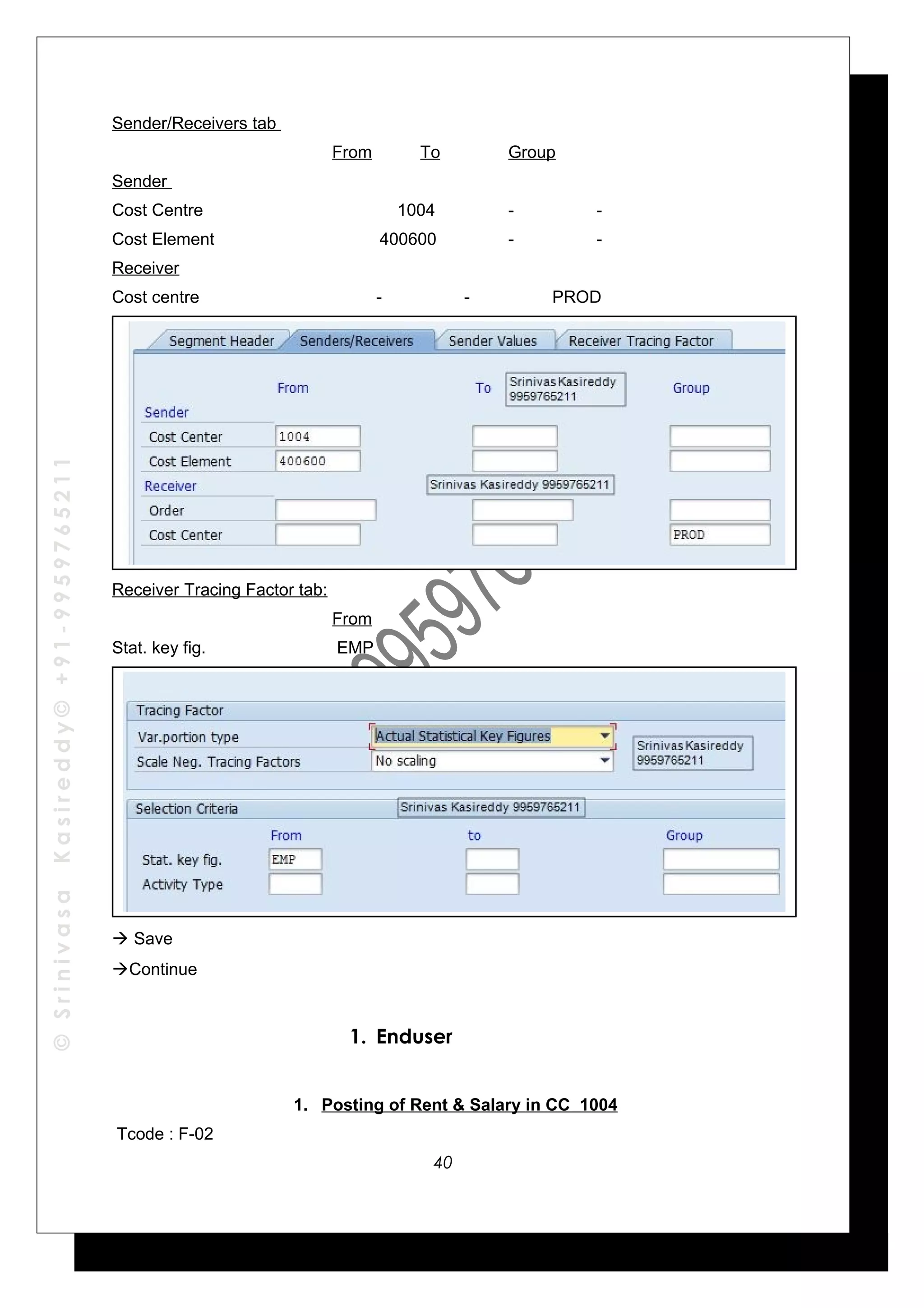 SAP CO step by step config guide & user manual part 1 | DOC