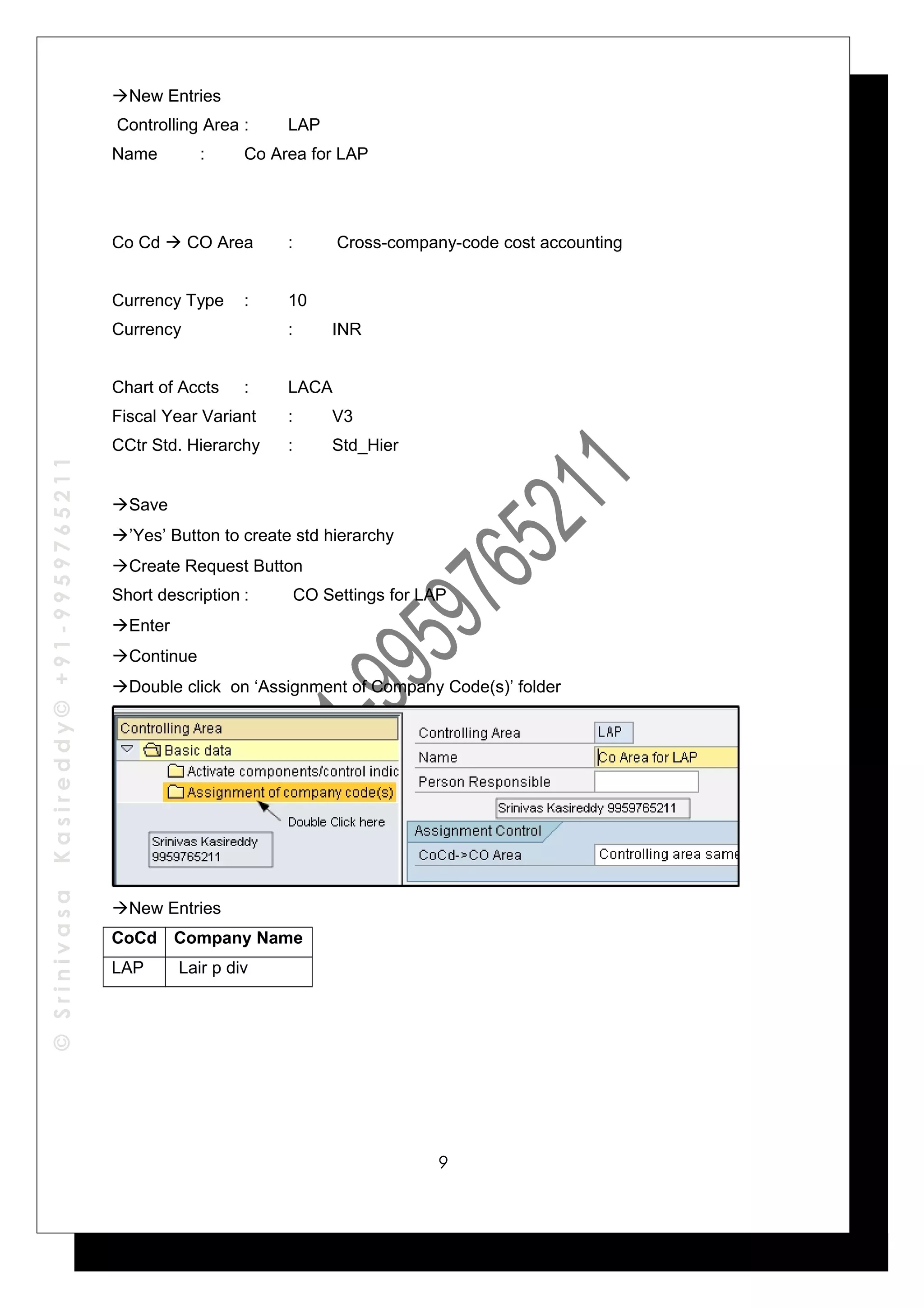 SAP CO step by step config guide & user manual part 1 | DOC