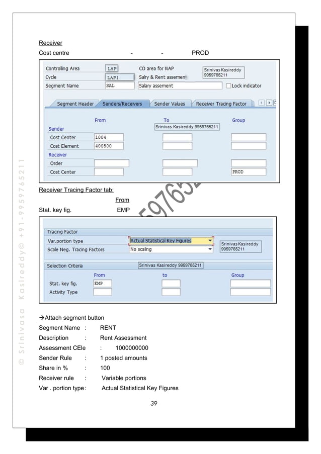 SAP CO step by step config guide & user manual part 1 | DOC