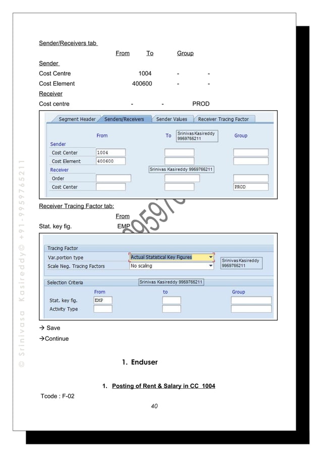 SAP CO step by step config guide & user manual part 1 | DOC