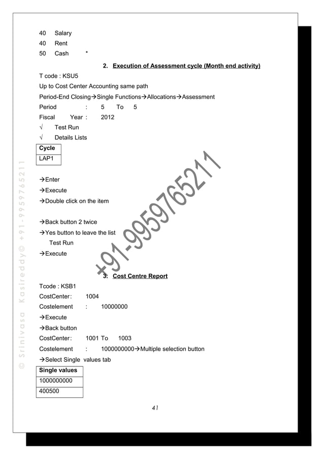 SAP CO step by step config guide & user manual part 1 | DOC