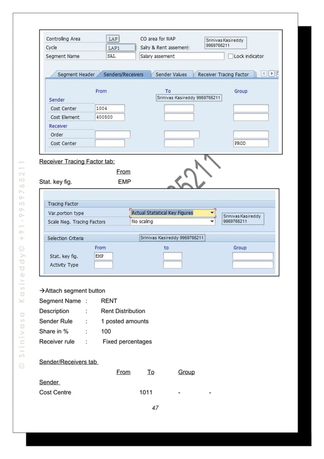 SAP CO step by step config guide & user manual part 1 | DOC