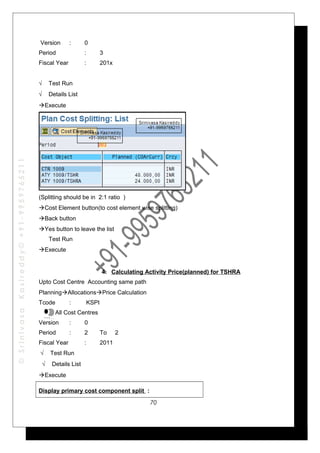 SAP CO step by step config guide & user manual part 1 | DOC