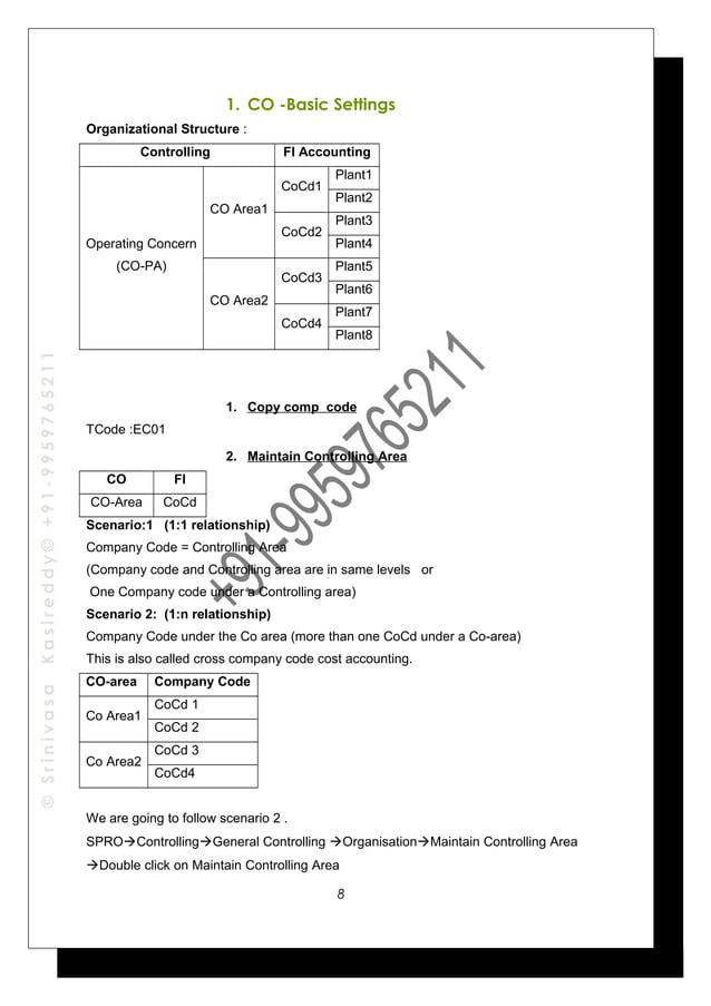 SAP CO step by step config guide & user manual part 1 | DOC
