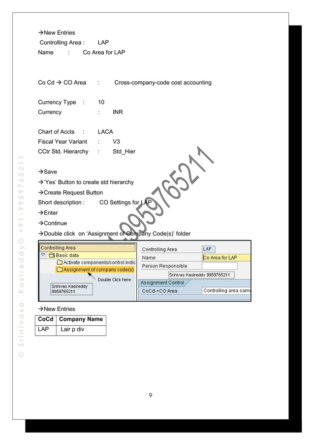 SAP CO step by step config guide & user manual part 1 | DOC