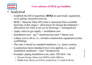 cost estimate for oil and gas plant in petro | PDF