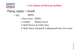 cost estimate for oil and gas plant in petro | PDF