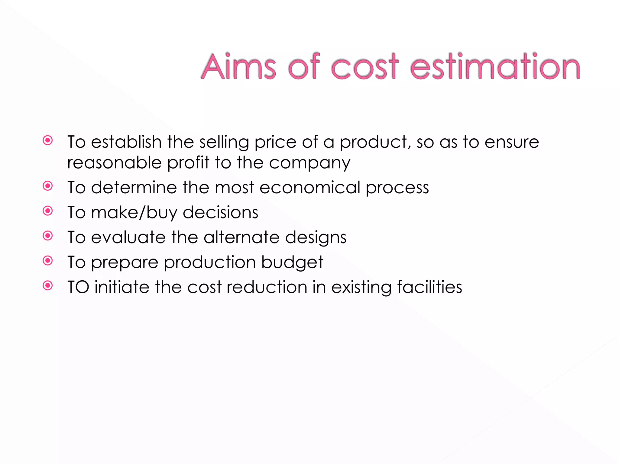 Estimation and costing | PPT