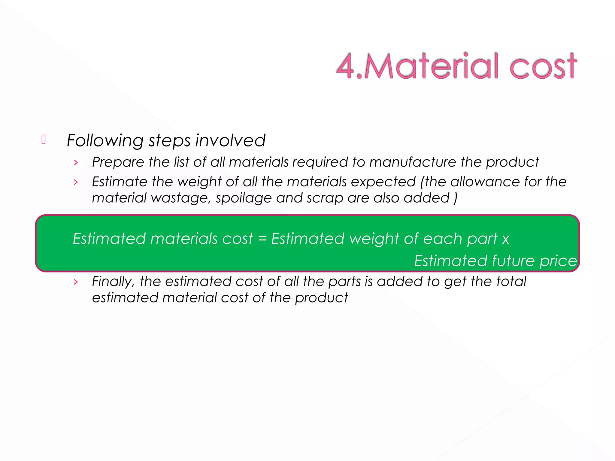 Cost estimating & Costing | PPT