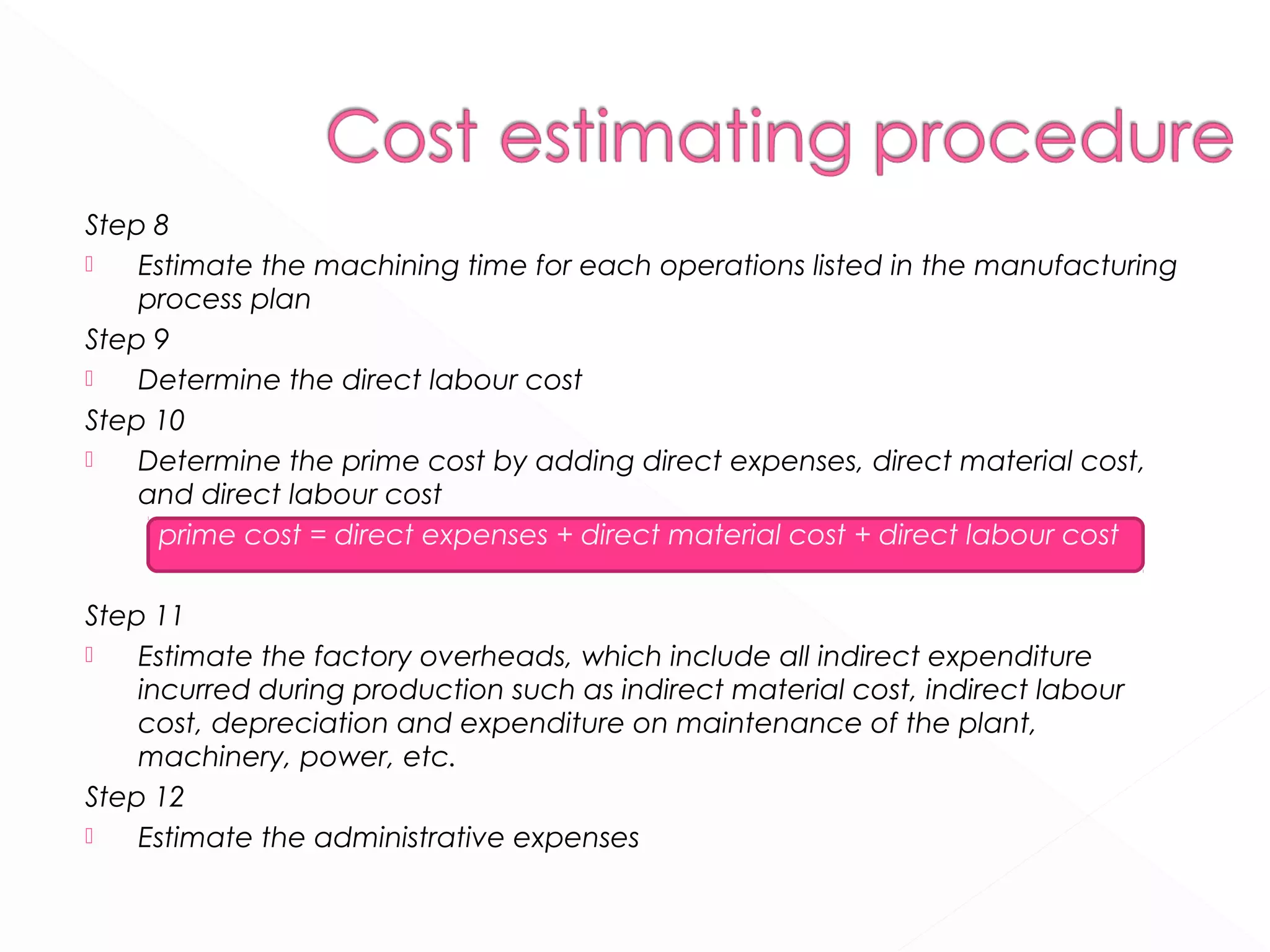 Cost estimating & Costing | PPT