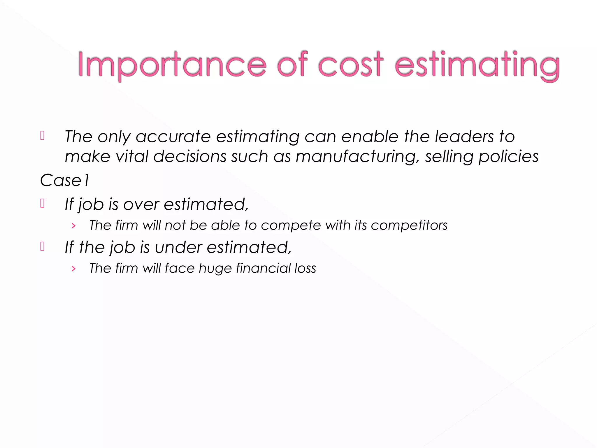 Cost estimating & Costing | PPT