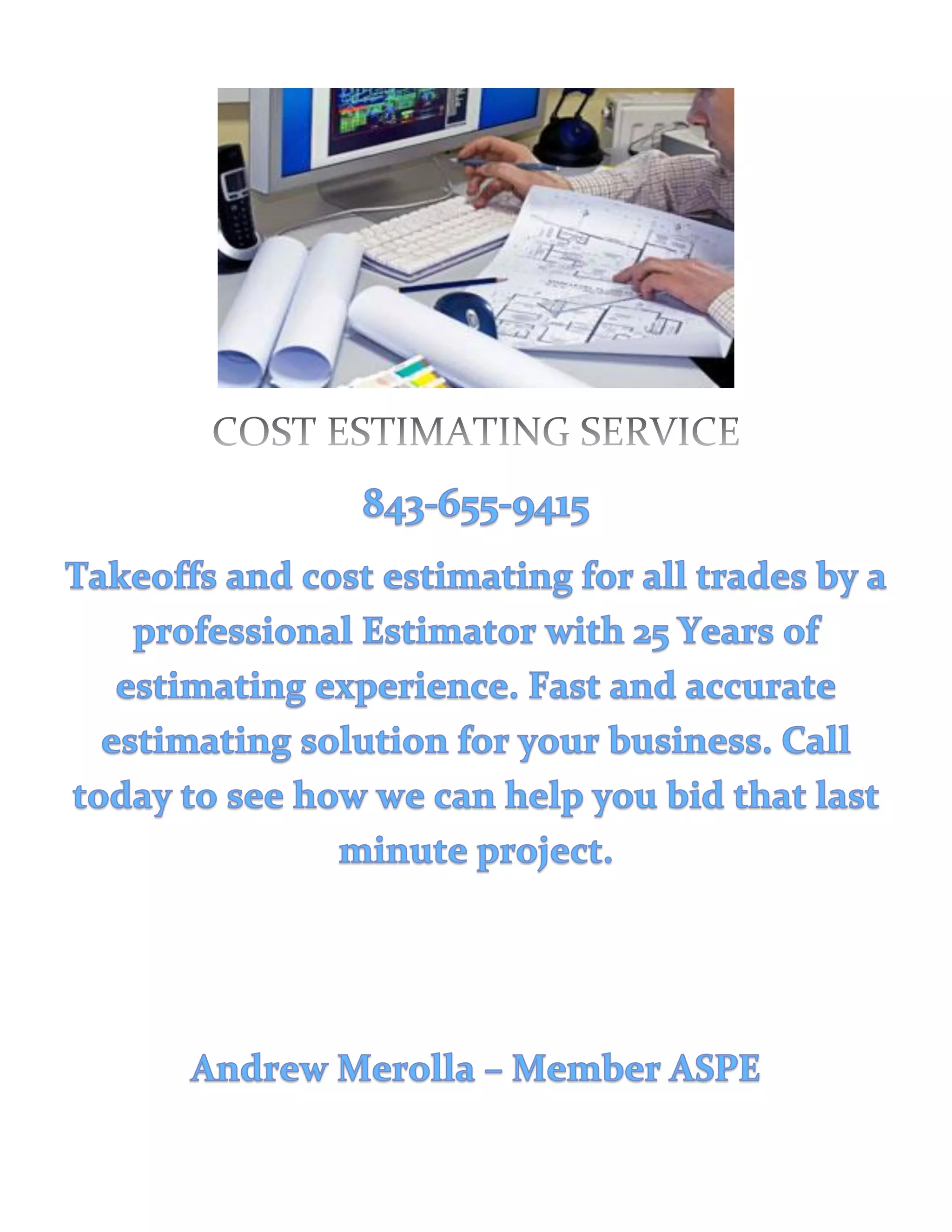 Cost estimating service | PDF