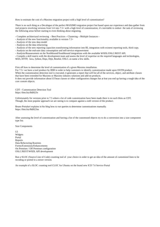 How to estimate the cost of a Maximo migration project with a high level of customization | PDF ...