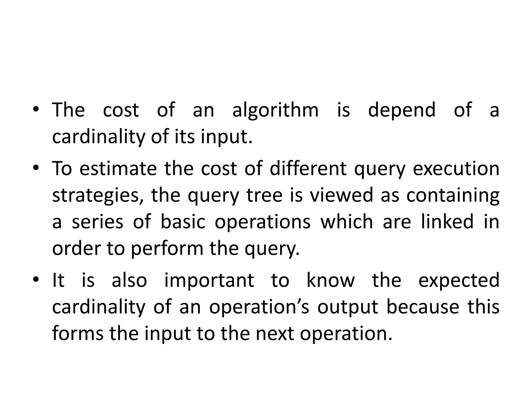 Cost estimation for Query Optimization | PPTX