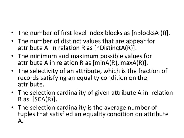 Cost estimation for Query Optimization | PPTX Cost estimation for Query Optimization | PPTX