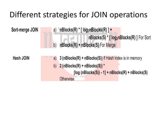 Cost Estimation For Query Optimization