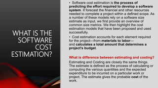 Cost estimation | PPSX