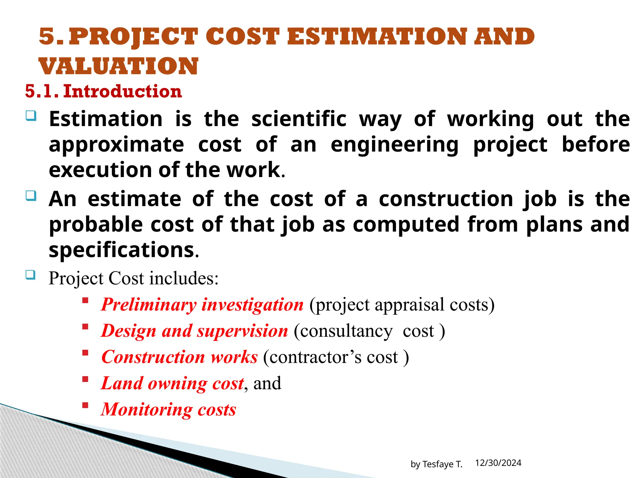 Civil Engineering projects cost estimation.pptx