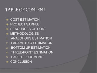 COST ESTIMATION FOR A RESEARCH PROJECT.pptx