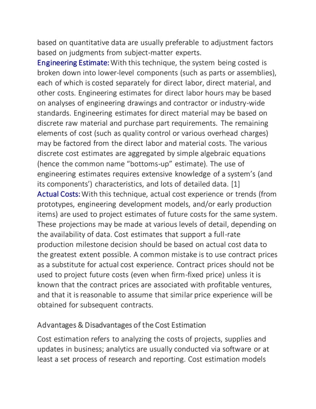 Cost Estimation Method Docx