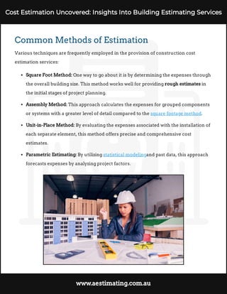 Cost Estimation Uncovered Insights Into Building Estimating Services.pdf