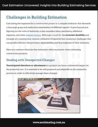 Cost Estimation Uncovered Insights Into Building Estimating Services ...