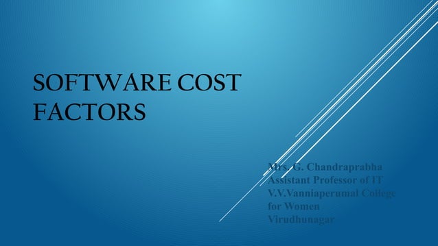 Software cost factors in software engineering.pptx