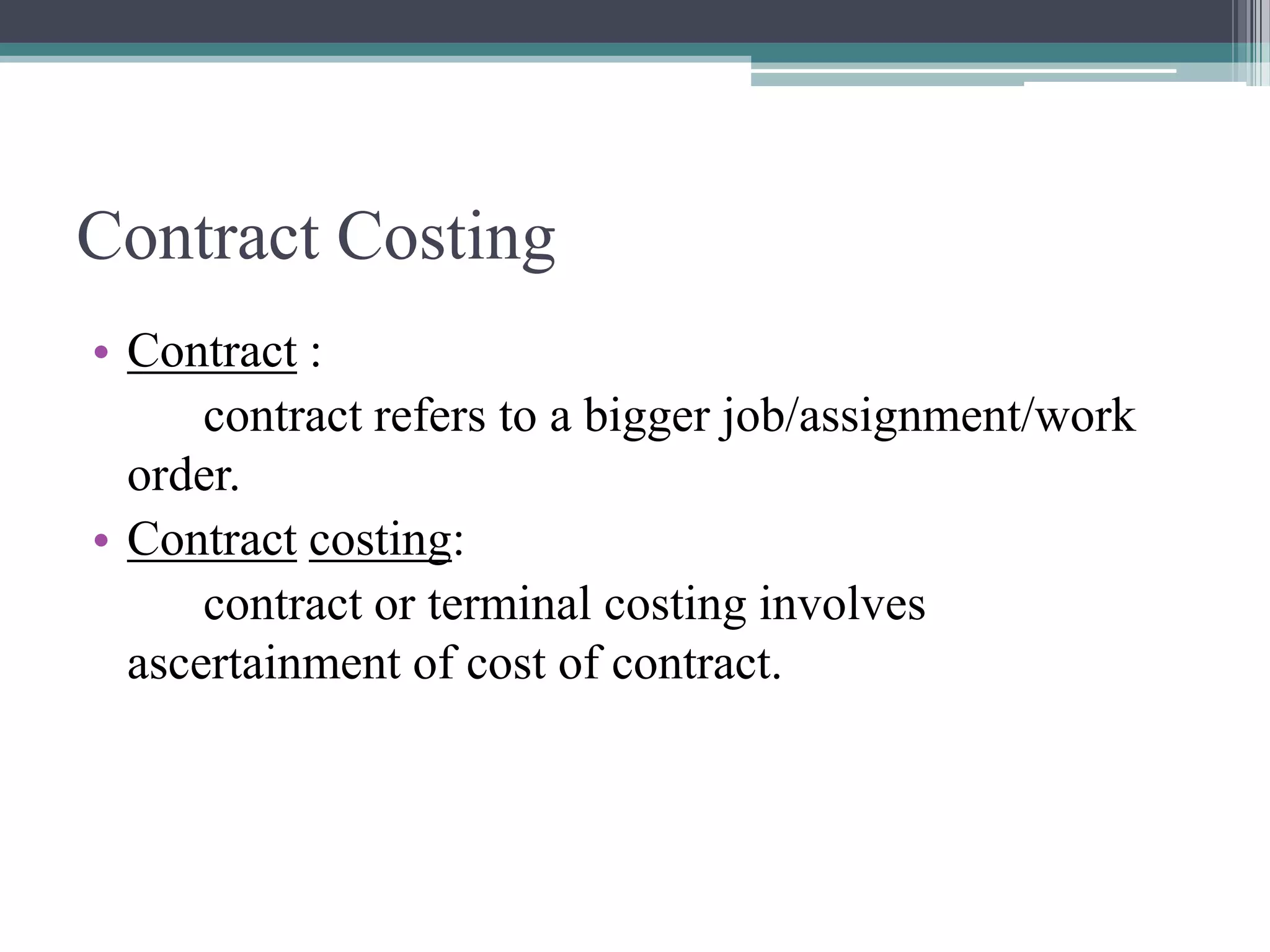 hybrid Costing process costing contract costing h | PPTX