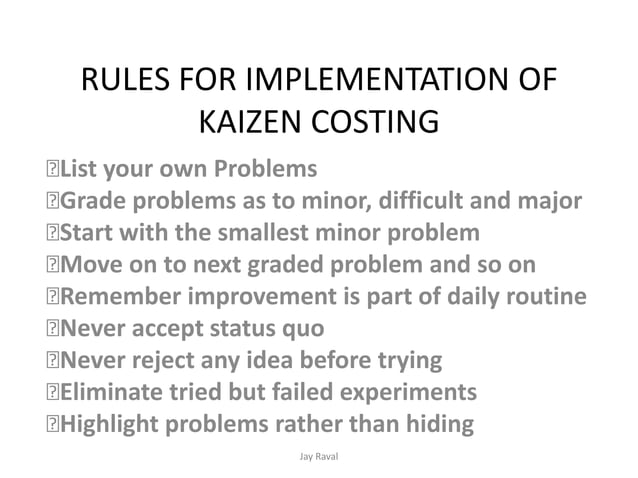 Kaizen Costing, Just in time approach & lifecycle costing | PPTX ...