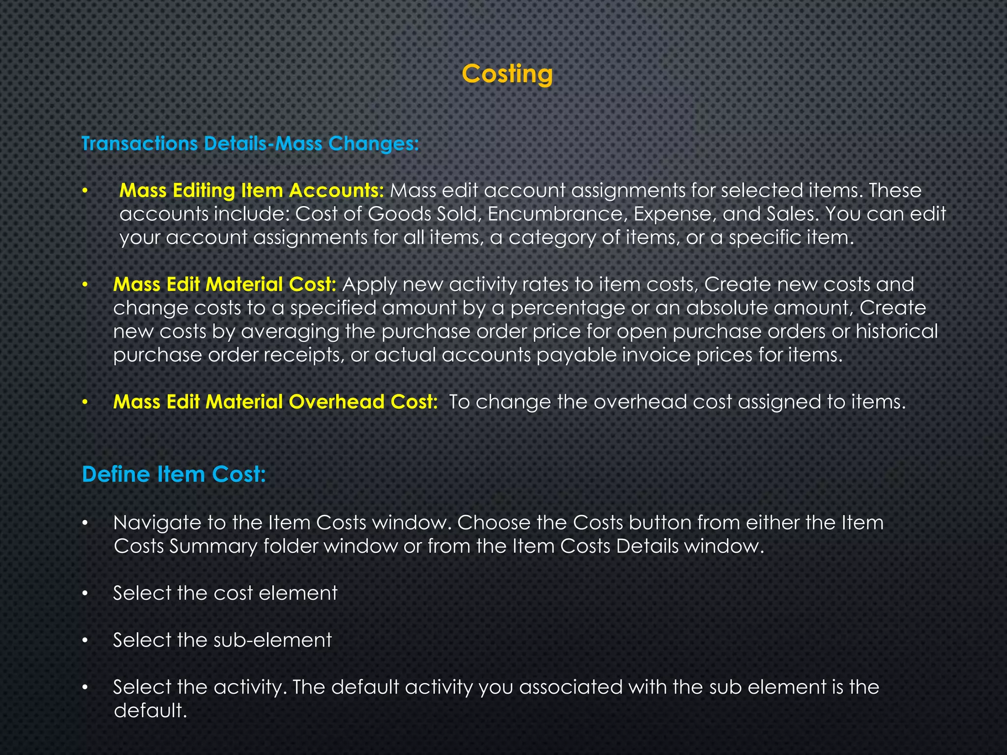 Oracle R12.1.3 Costing Overview | PPTX