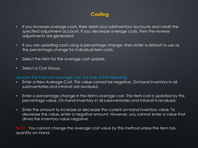Oracle R12.1.3 Costing Overview | PPTX | Business Accounting & Finance ...