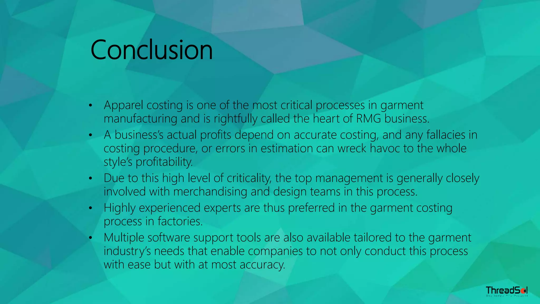 How is costing done in the garment industry? | PPTX