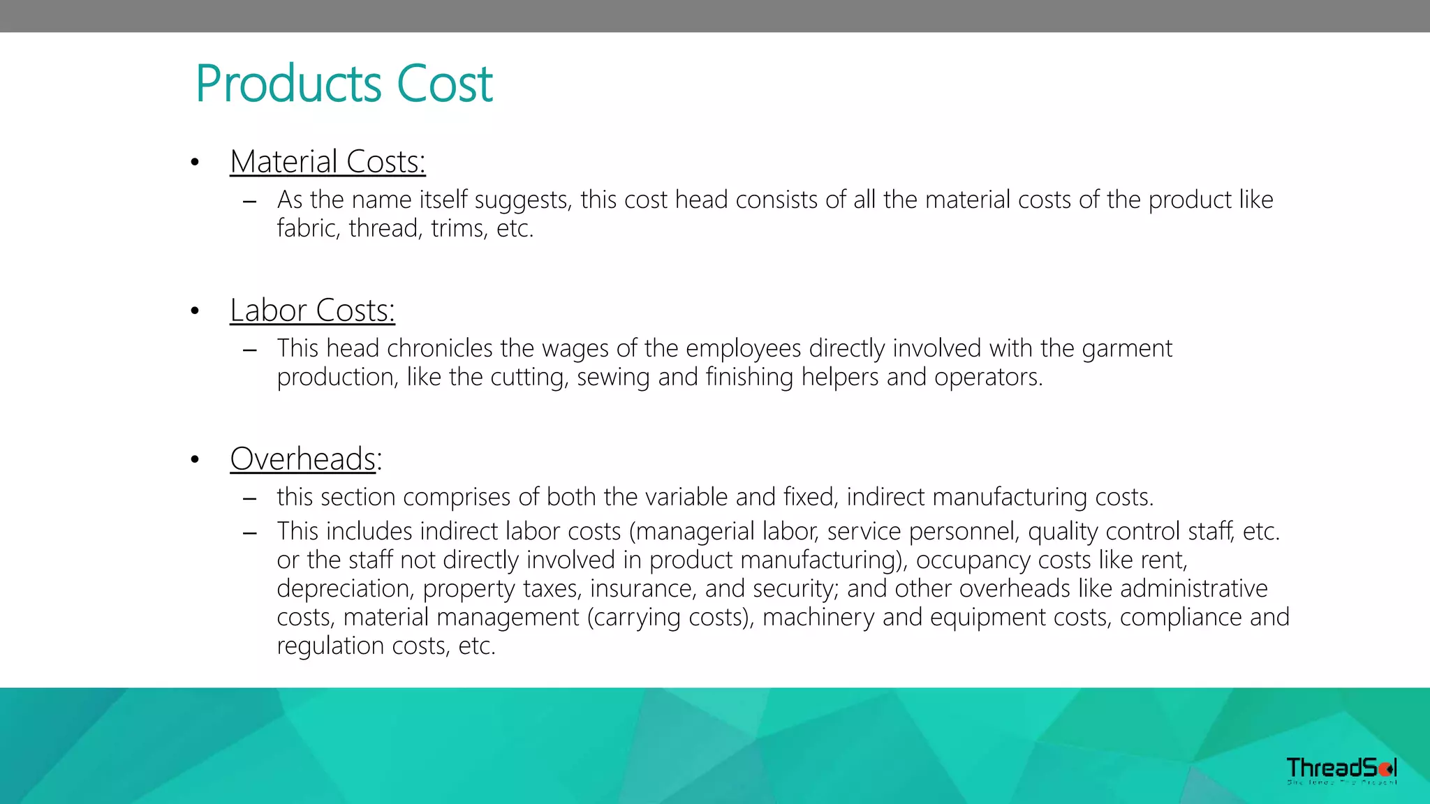 How is costing done in the garment industry? | PPT