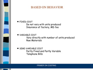Costing Primer | PPT