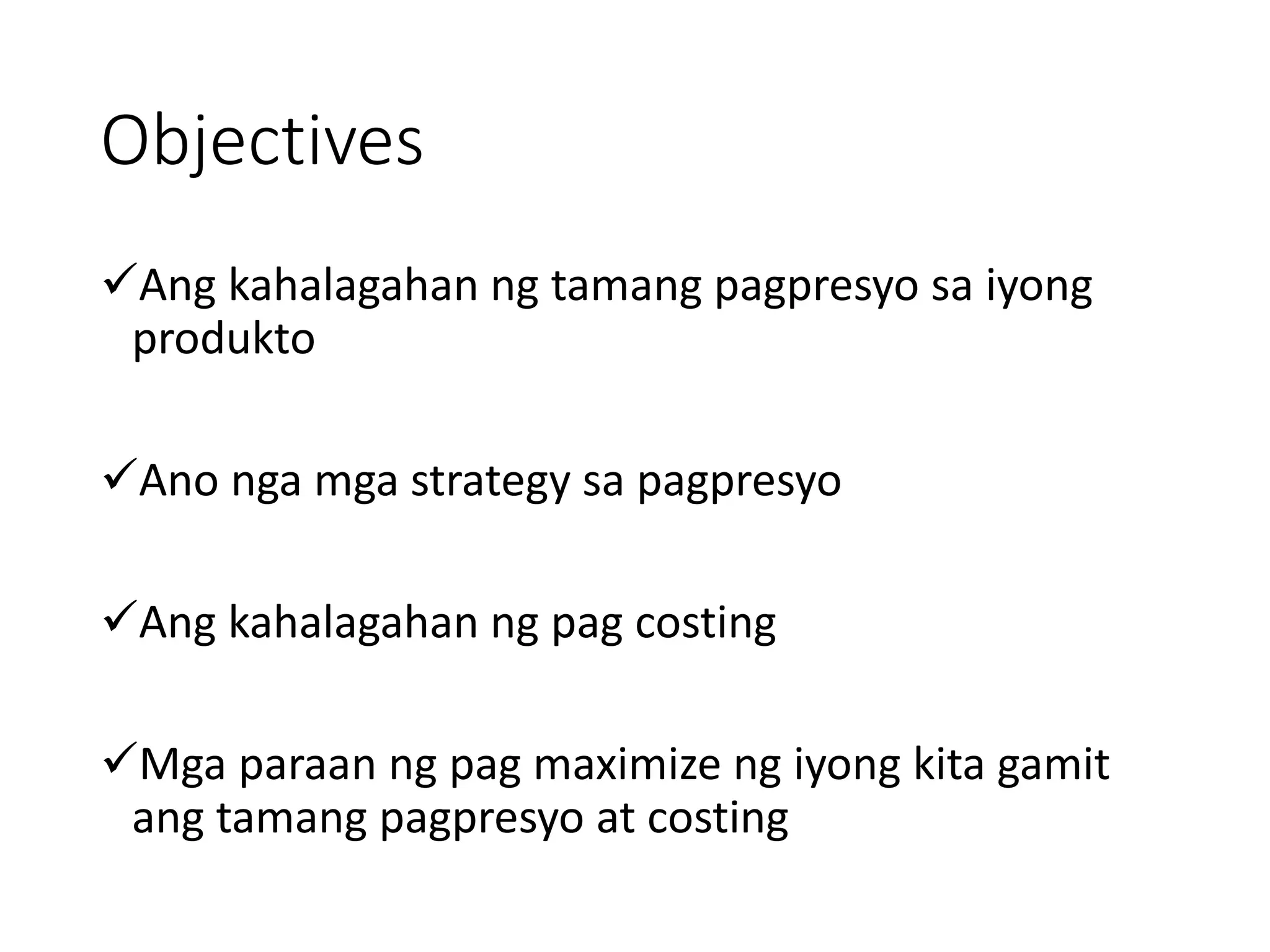 Costing and pricing | PPTX