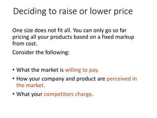 Costing and pricing | PPTX