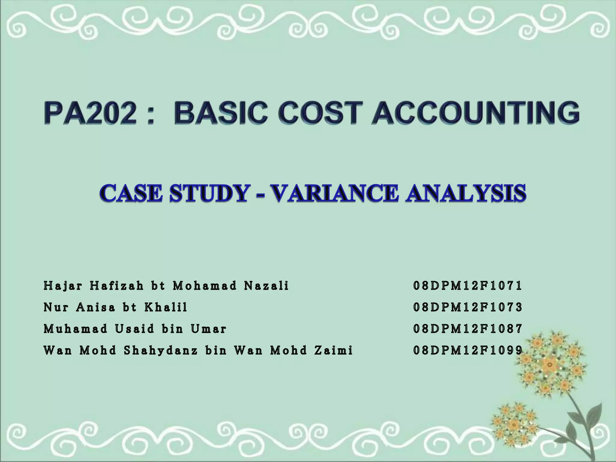 Costing case study pp | PPTX