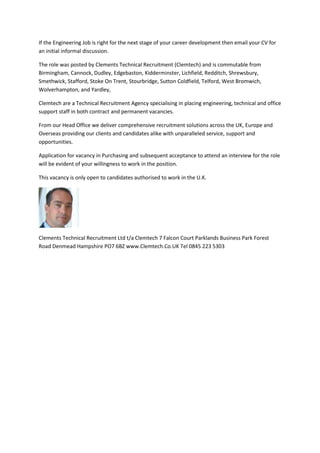 Costing Engineer Job Ref 1210 17 | PDF