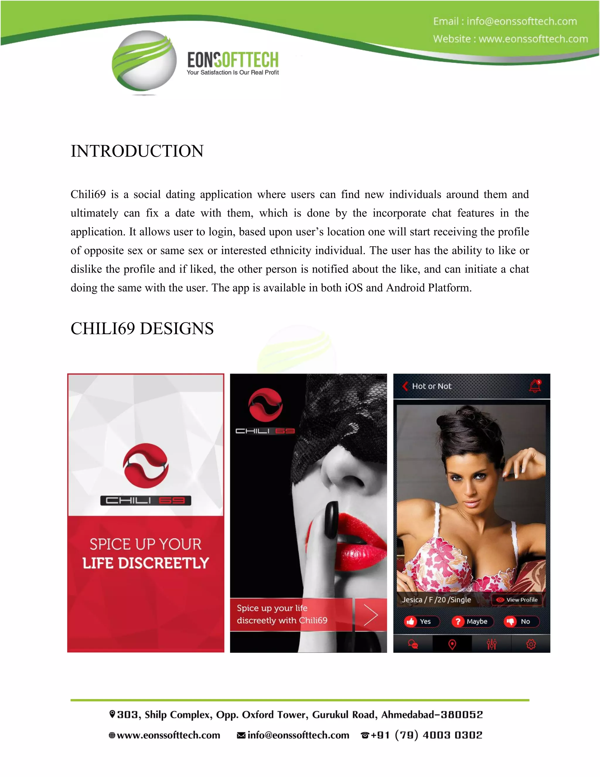 Costing for app like chilli69 dating app by EONSSoftTech | PDF