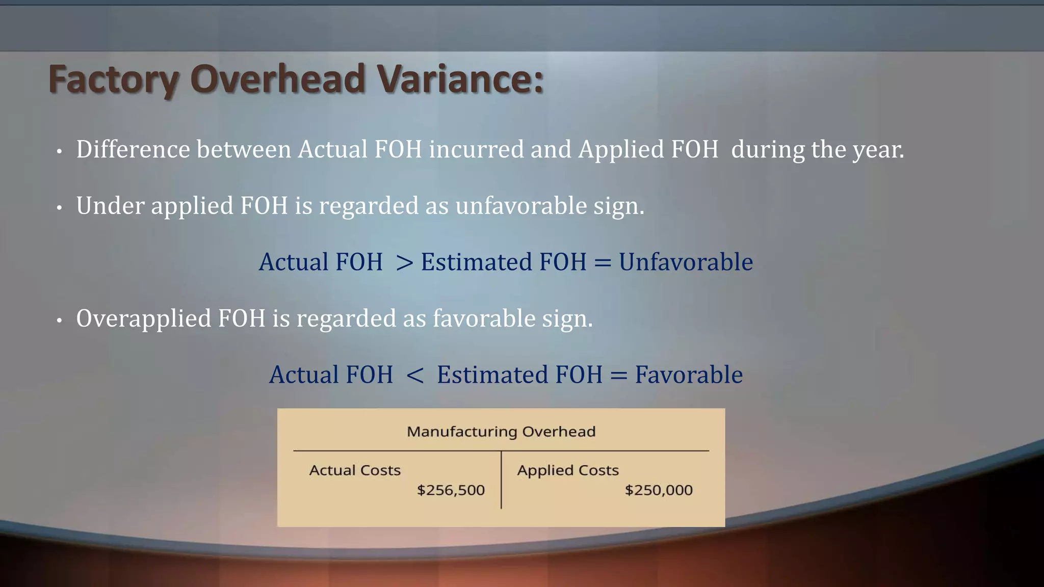 COSTING FOR FACTORY OVERHEAD.pptx | Business Accounting & Finance ...