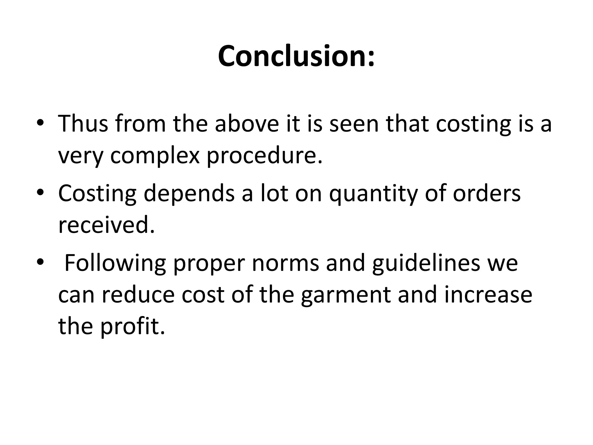 Costing in textile and apperal industry | PPTX