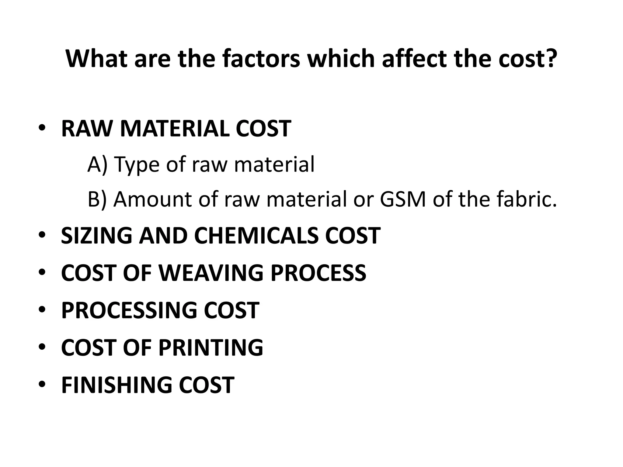 Costing in textile and apperal industry | PPTX