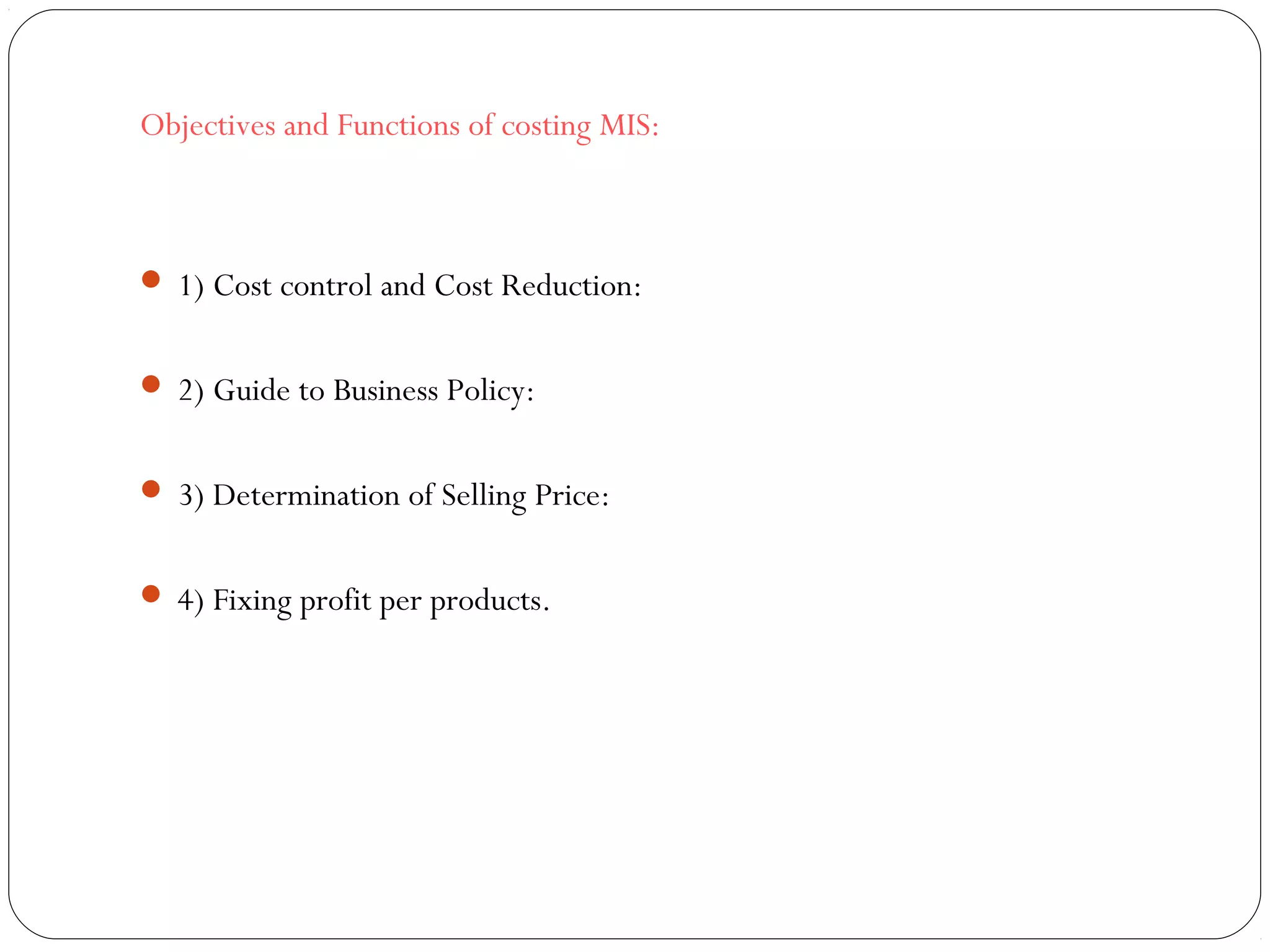 Costing MIS | PPT