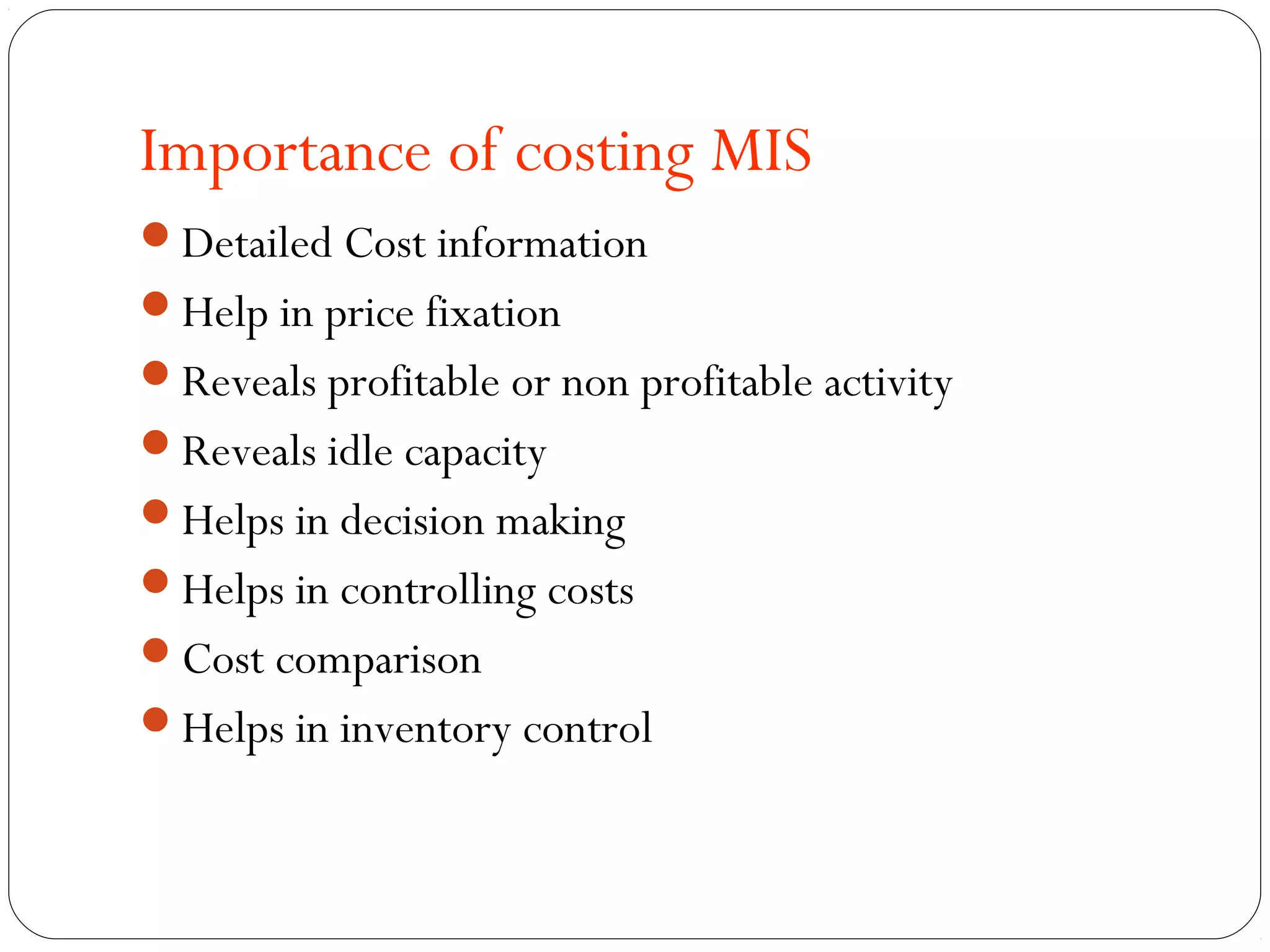 Costing MIS | PPT