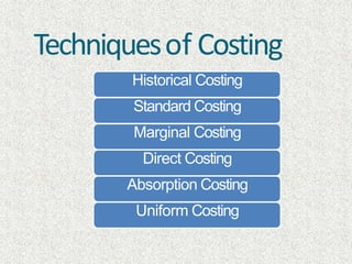 Costing techniques and methods | PPT
