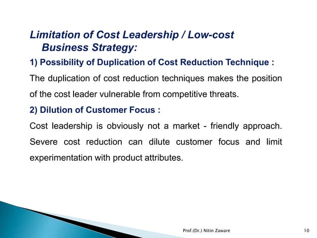 Cost leadership strategy | PPT | Free Download
