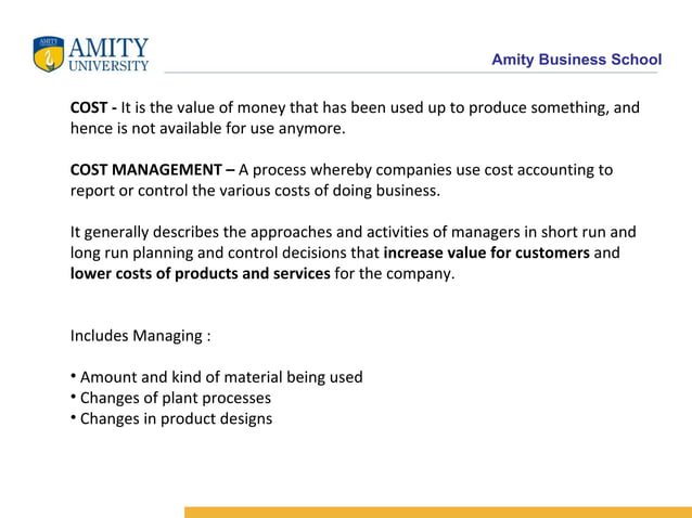 Cost Management | PPT